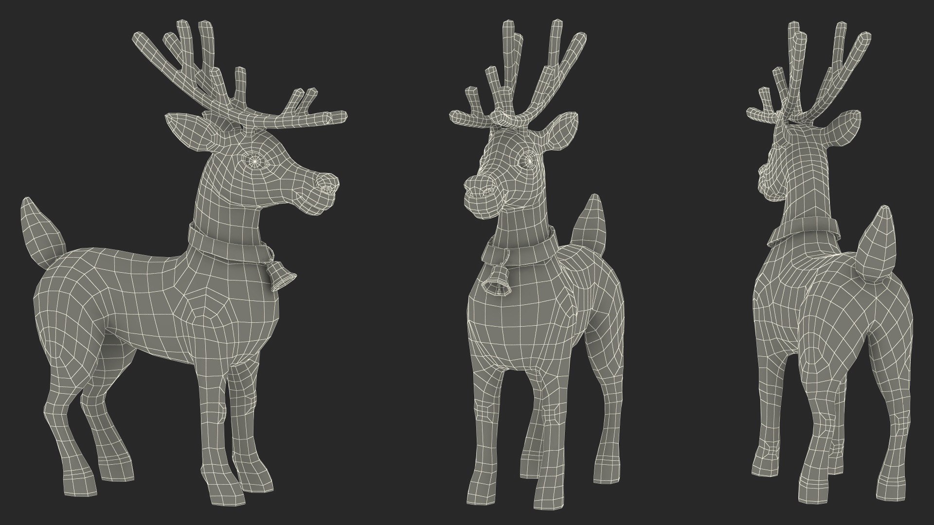 Christmas Reindeer Cartoon Basic Pose Model - TurboSquid 2180371