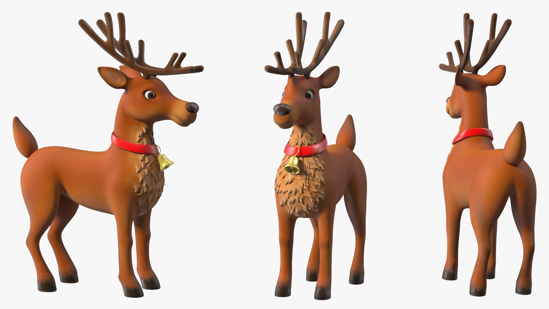 Christmas Reindeer Cartoon Basic Pose Model - TurboSquid 2180371
