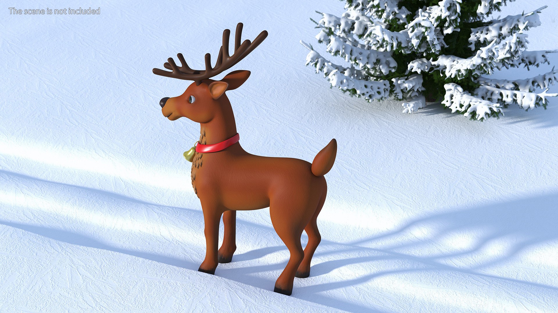 Christmas Reindeer Cartoon Basic Pose Model - TurboSquid 2180371