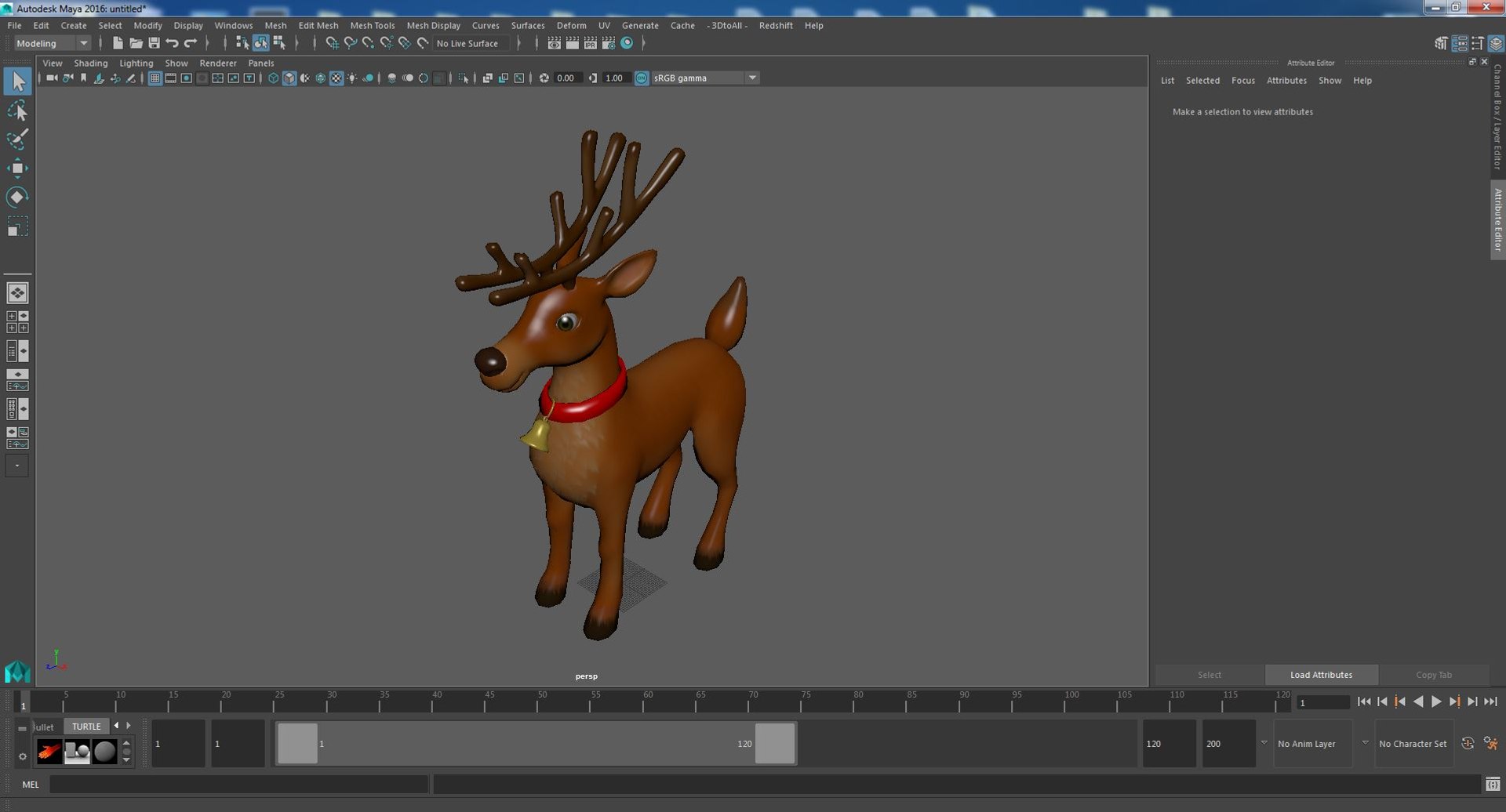 Christmas Reindeer Cartoon Basic Pose Model - TurboSquid 2180371