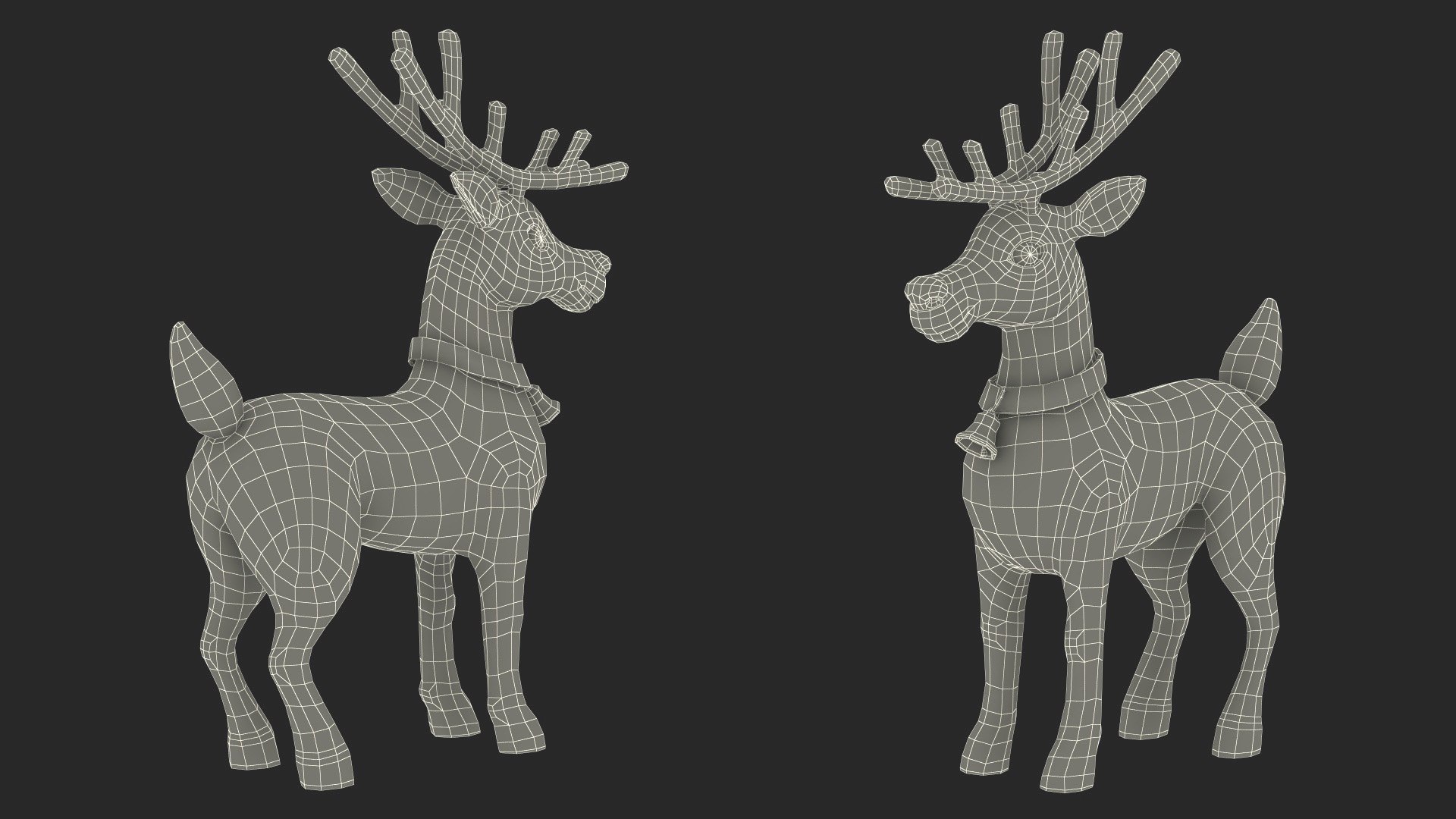 Christmas Reindeer Cartoon Basic Pose Model - TurboSquid 2180371