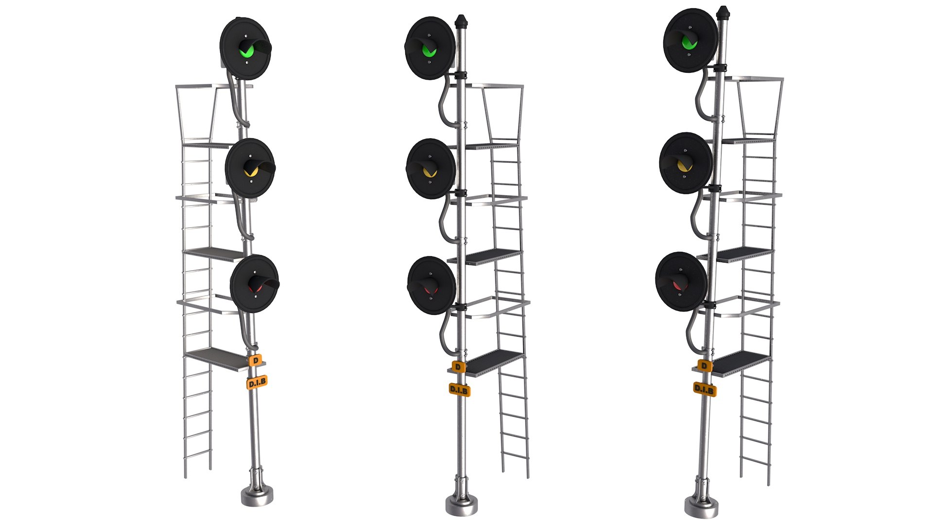 3D Railroad Searchlight Signal Triple - TurboSquid 2237600