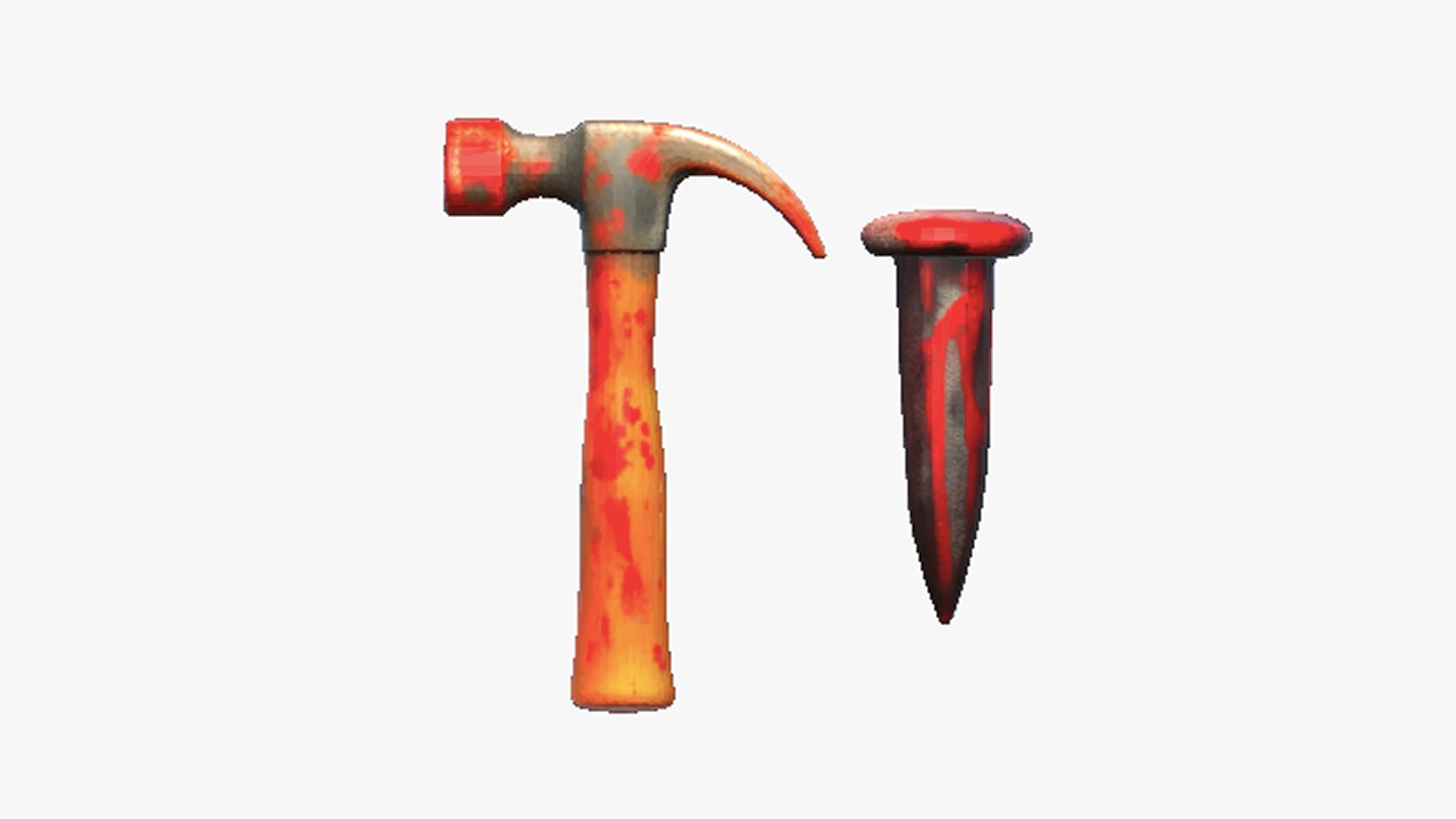 3D Model Bloody Hammer Nail Pin Horror Weapon 3D Model - TurboSquid 2400495