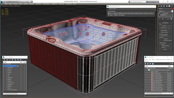 3D Hot Tub with Water model - TurboSquid 1726017