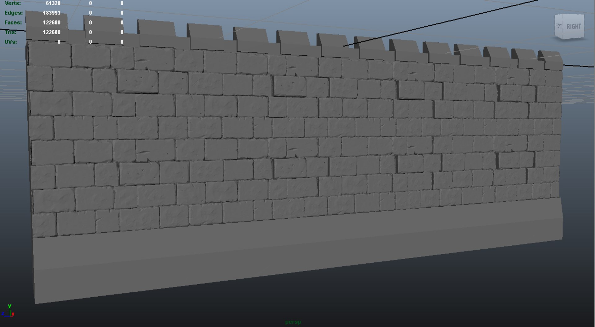 Castle Wall 3d Obj