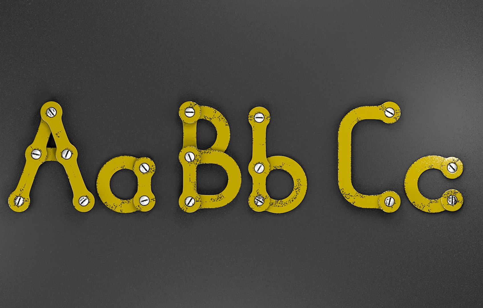 Abc rusty metal alphabet letters 3D model - TurboSquid 1453757