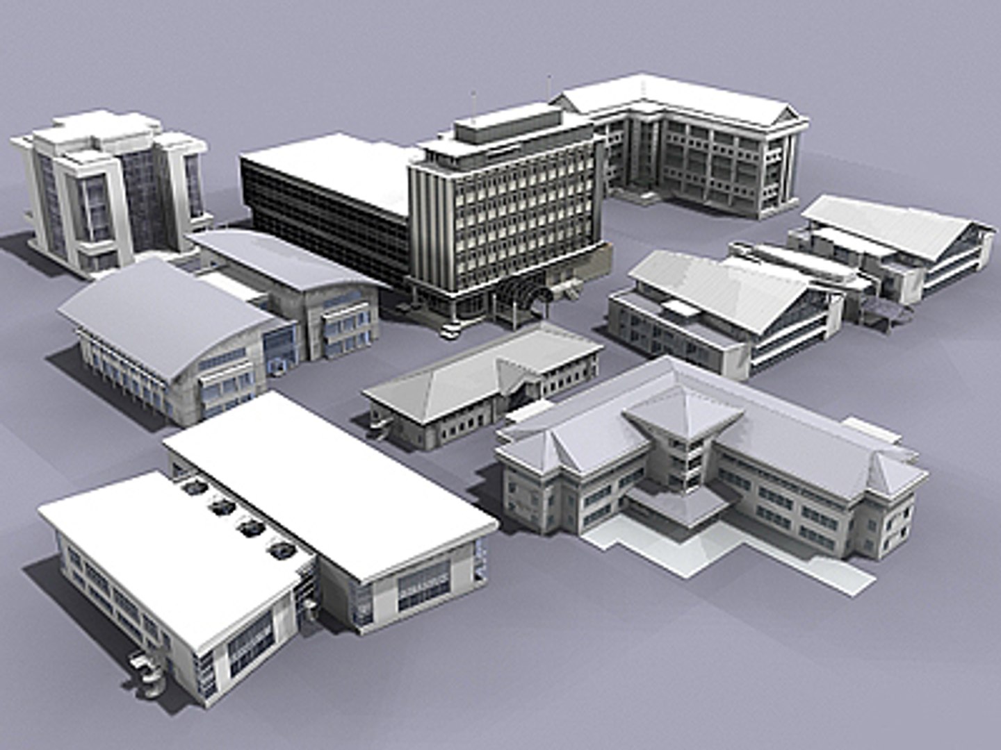 office buildings 3d model
