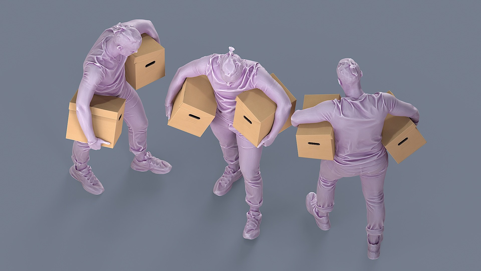 3D Moving Day Young Man With Cardboard Boxes Model - TurboSquid 2099398