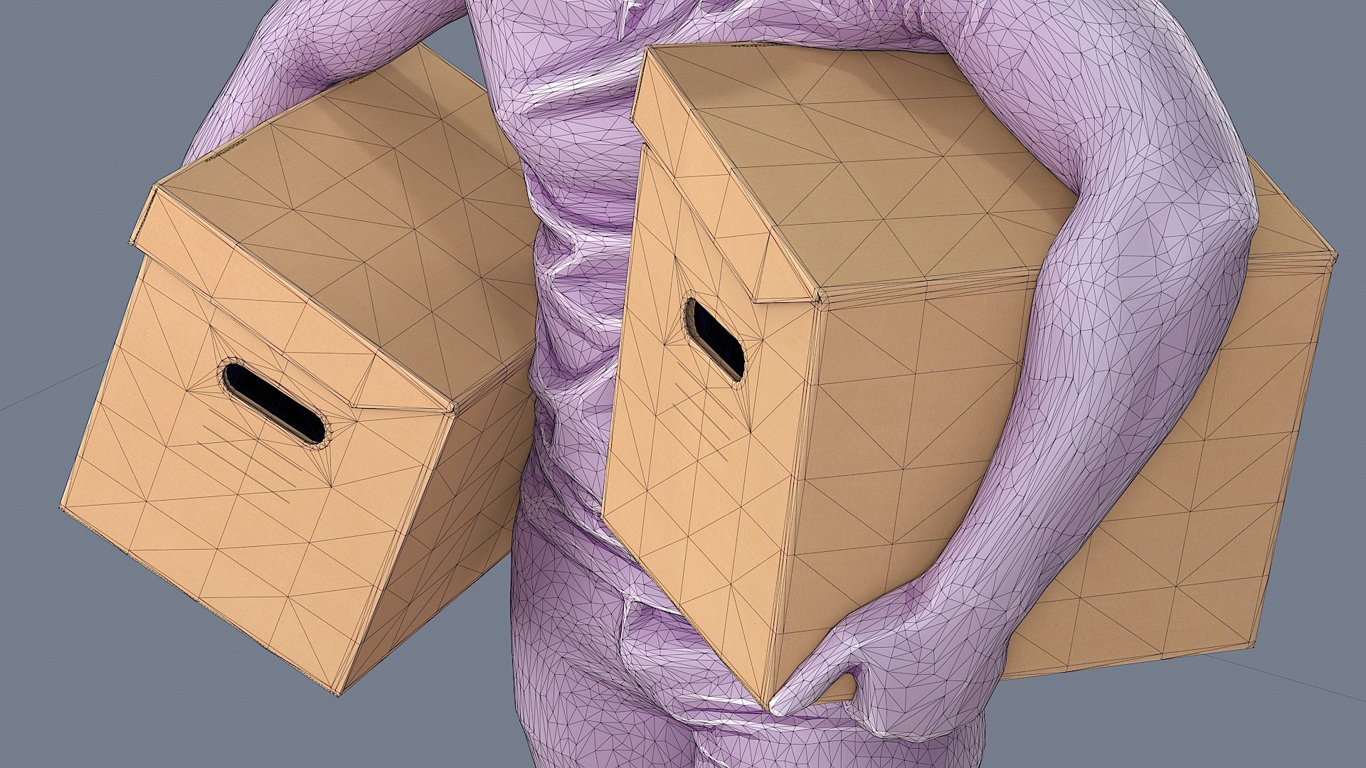 3D Moving Day Young Man With Cardboard Boxes Model - TurboSquid 2099398