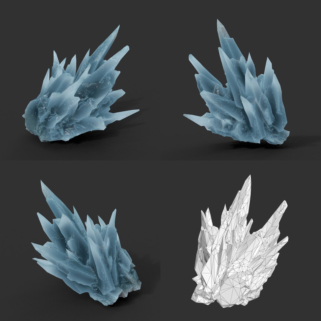 3D 8 Low poly PBR Scifi Spiky Ice model - TurboSquid 2163150