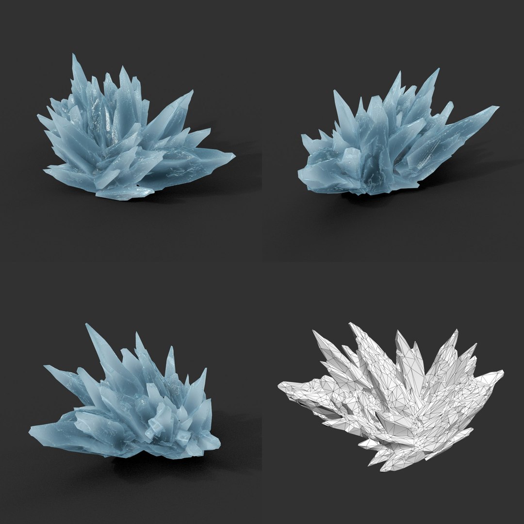 3D 8 Low poly PBR Scifi Spiky Ice model - TurboSquid 2163150