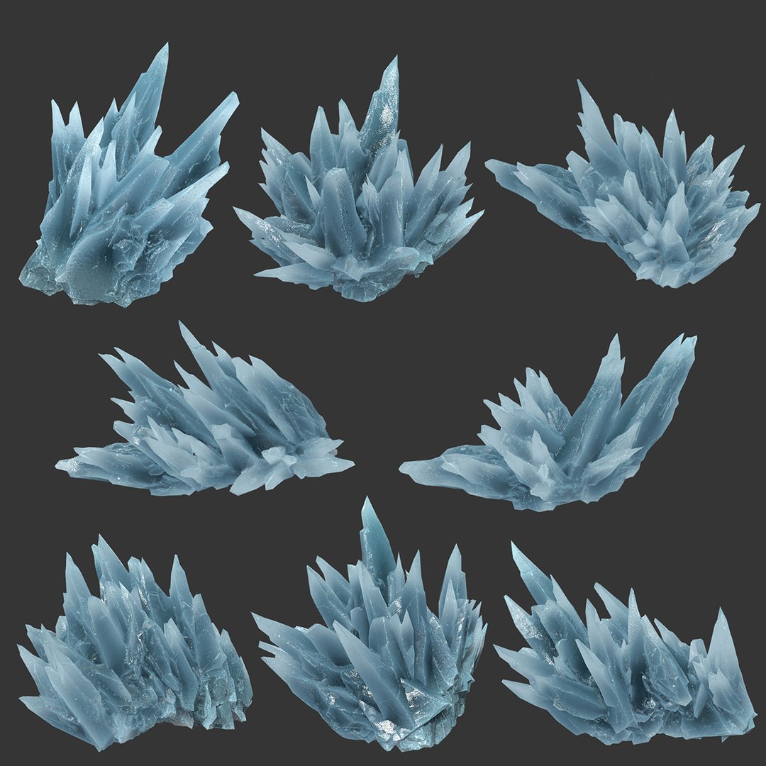 3D 8 Low poly PBR Scifi Spiky Ice model - TurboSquid 2163150