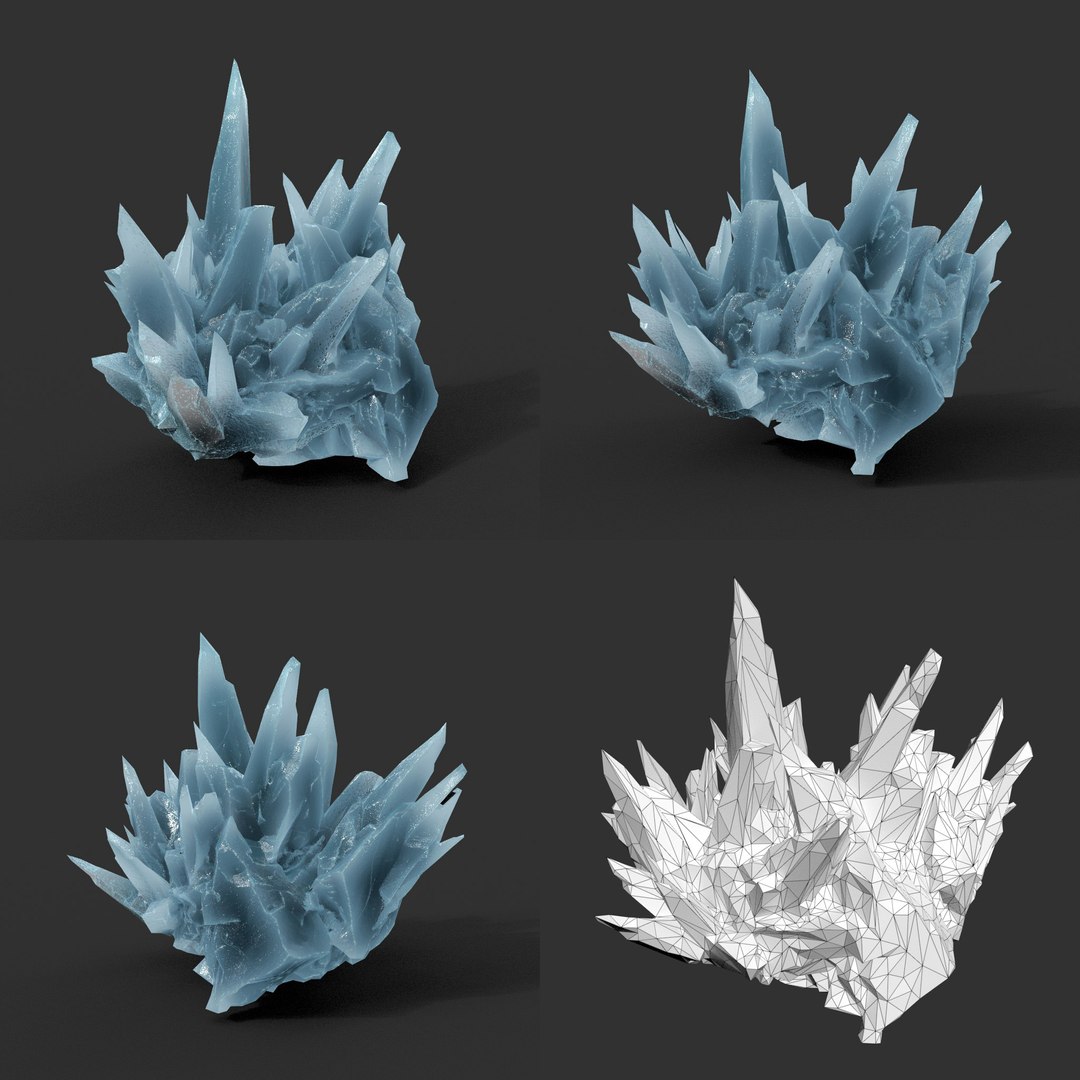 3D 8 Low poly PBR Scifi Spiky Ice model - TurboSquid 2163150