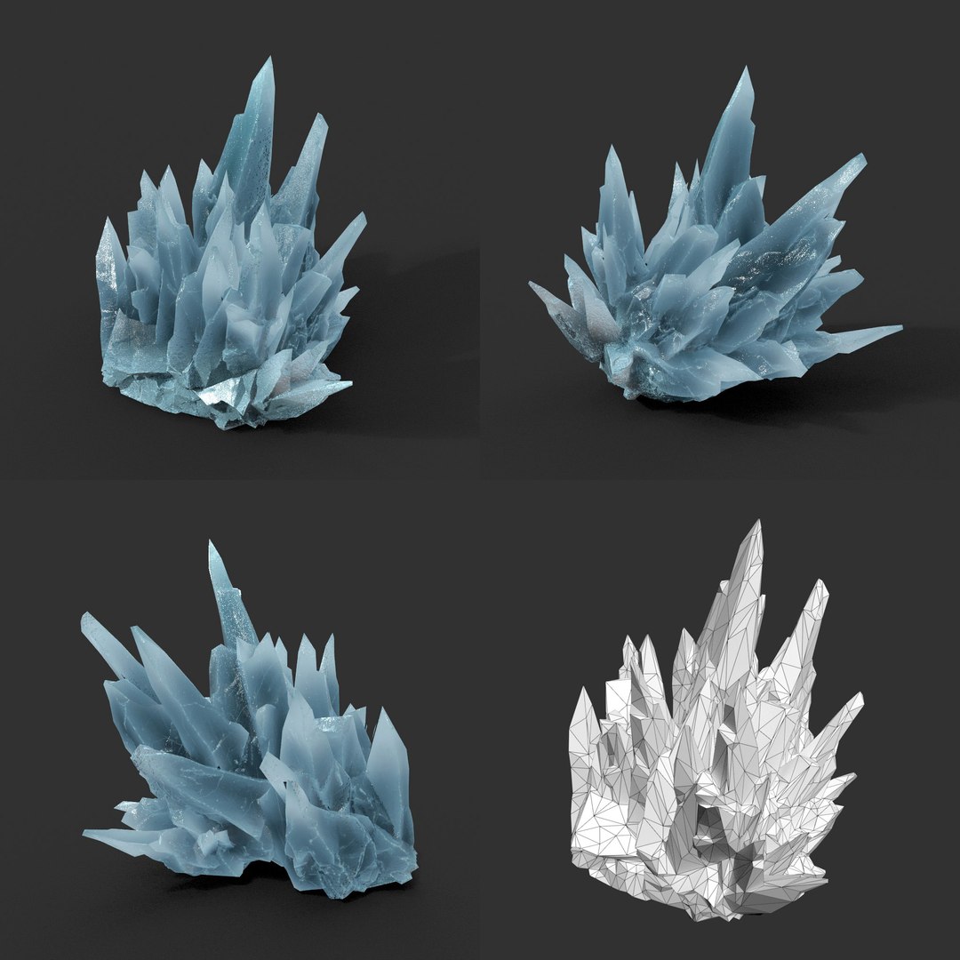 3D 8 Low poly PBR Scifi Spiky Ice model - TurboSquid 2163150