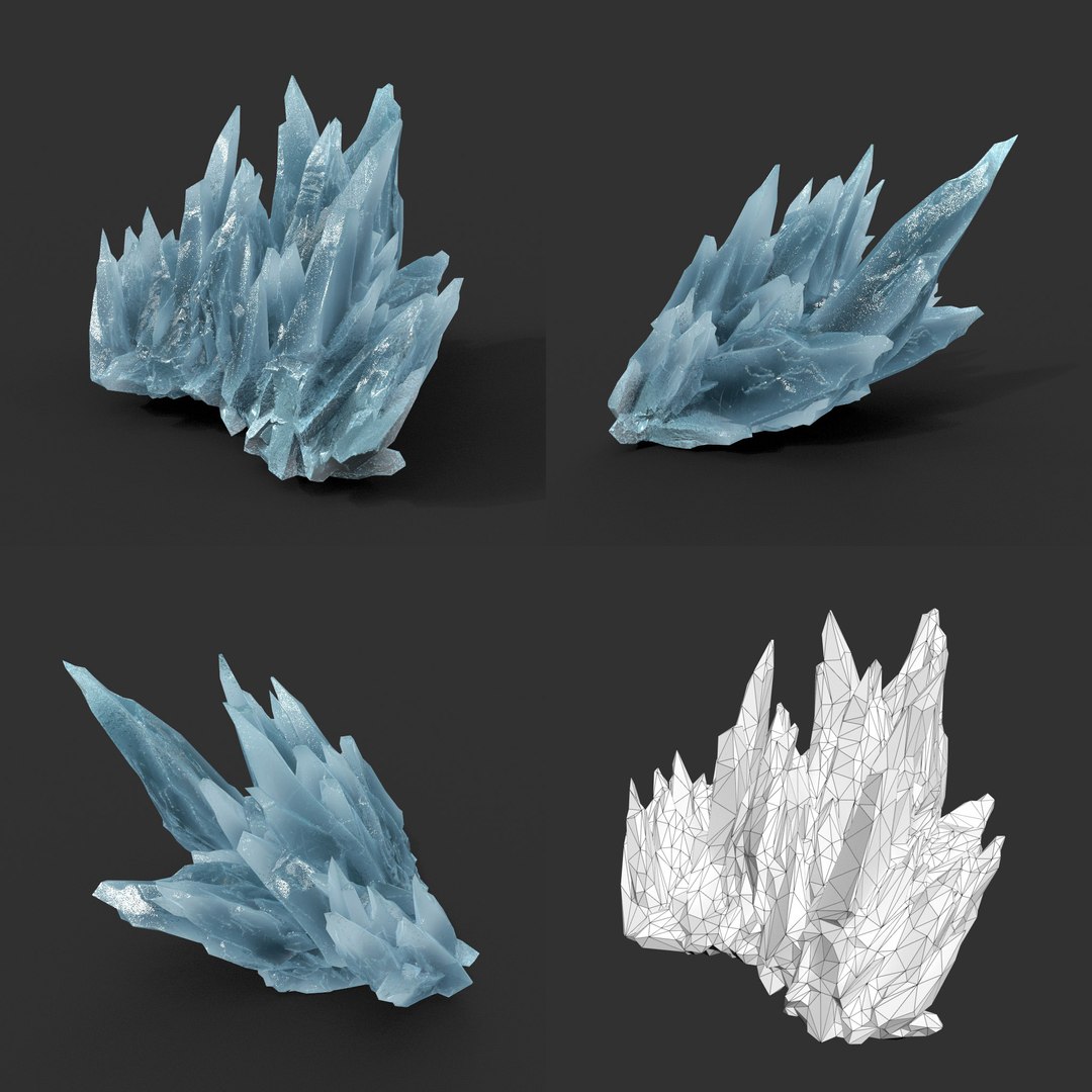 3D 8 Low poly PBR Scifi Spiky Ice model - TurboSquid 2163150