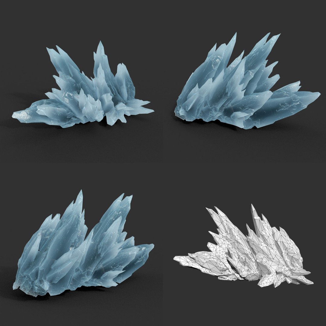 3D 8 Low poly PBR Scifi Spiky Ice model - TurboSquid 2163150