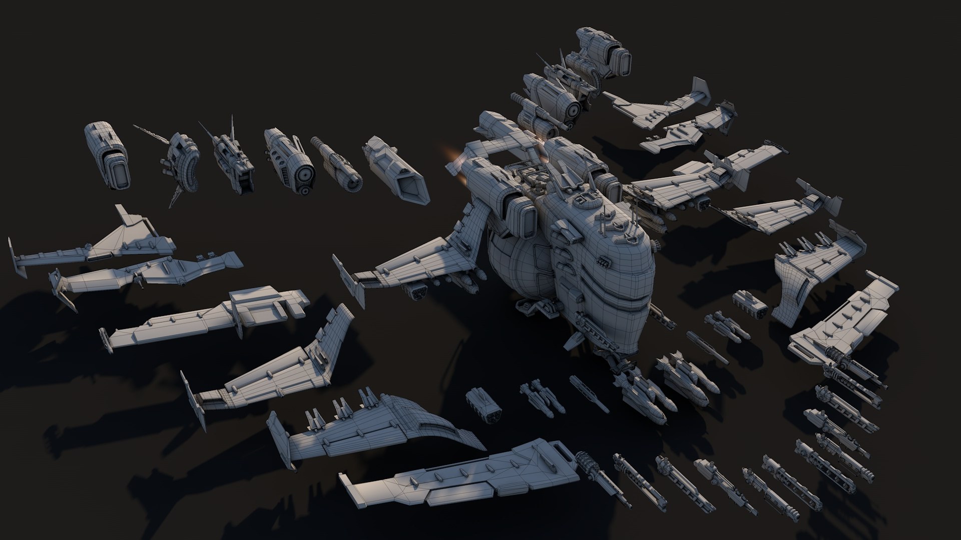 Spacecraft 02 Modular Pack model - TurboSquid 1810170