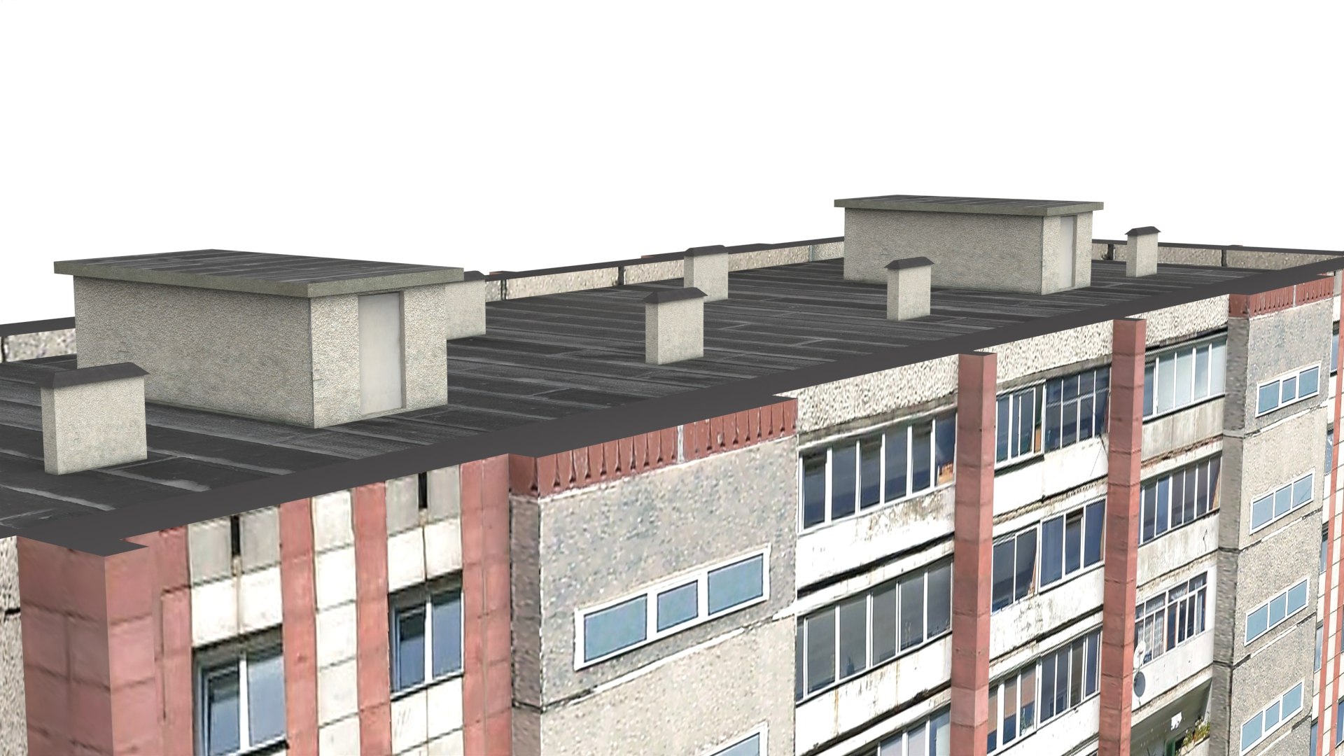 Nine-storey Residential Building 3D - TurboSquid 1840590