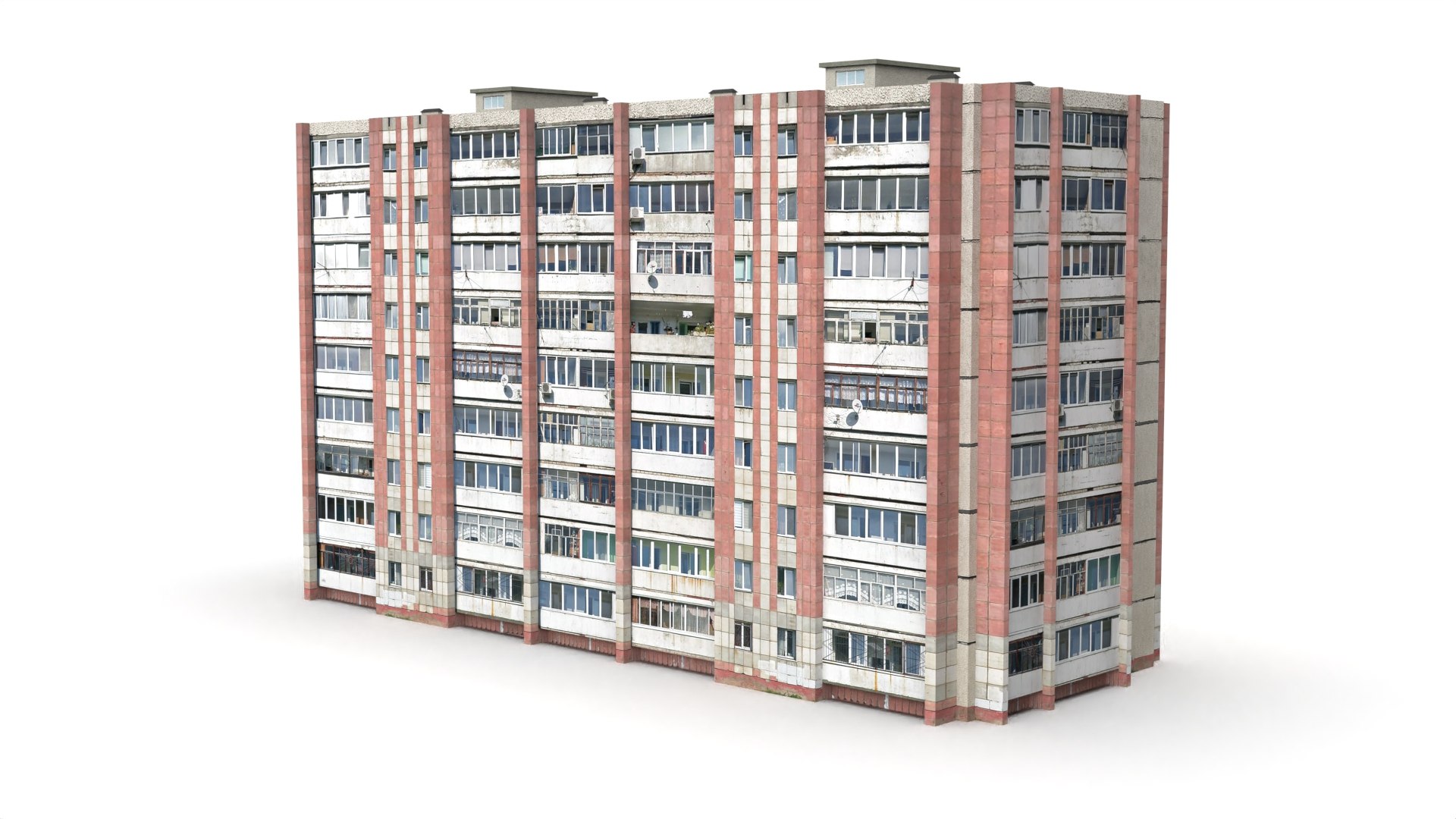 Nine-storey Residential Building 3D - TurboSquid 1840590