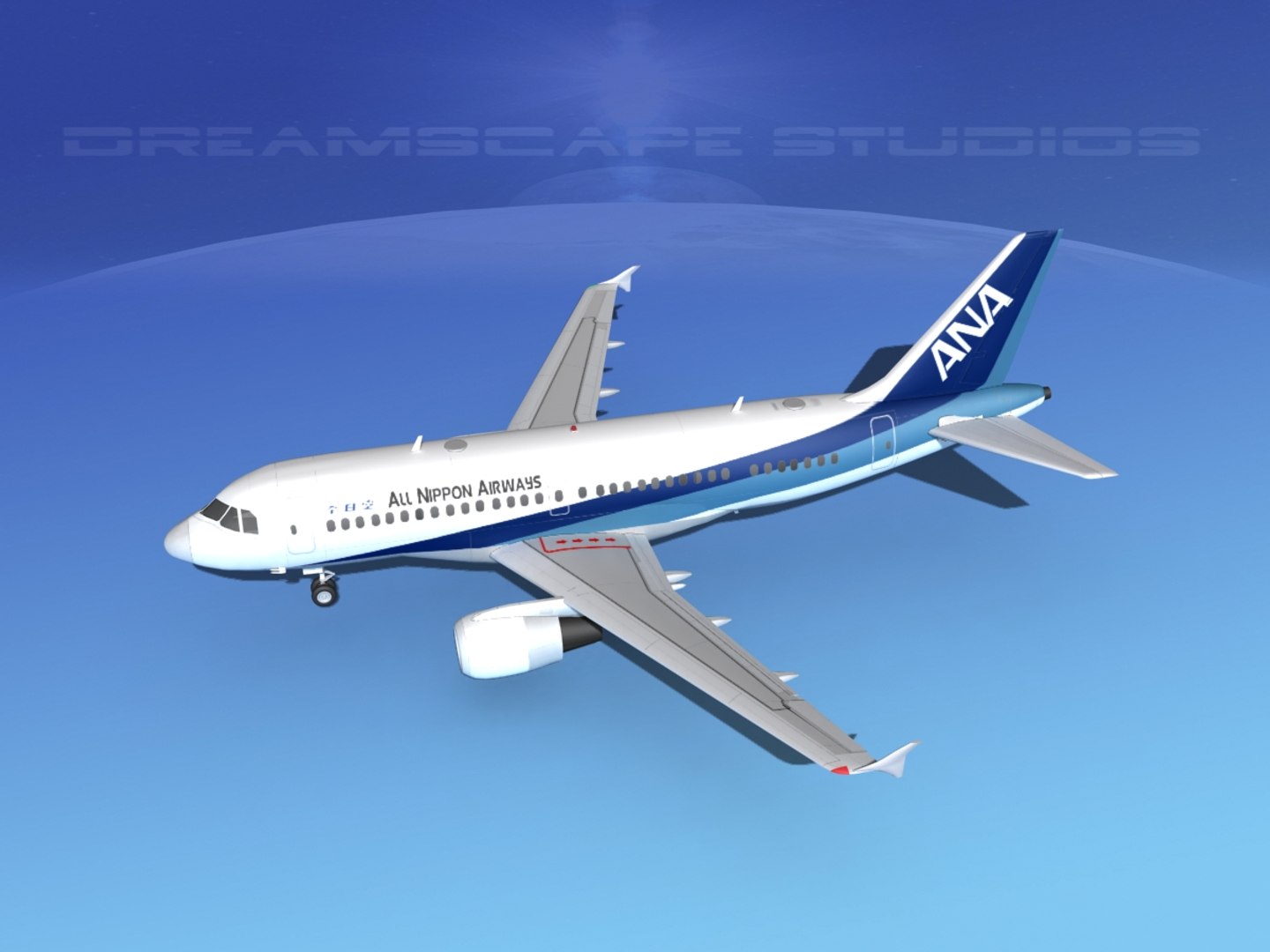 Scale Airbus A319 Airliner 3d Model