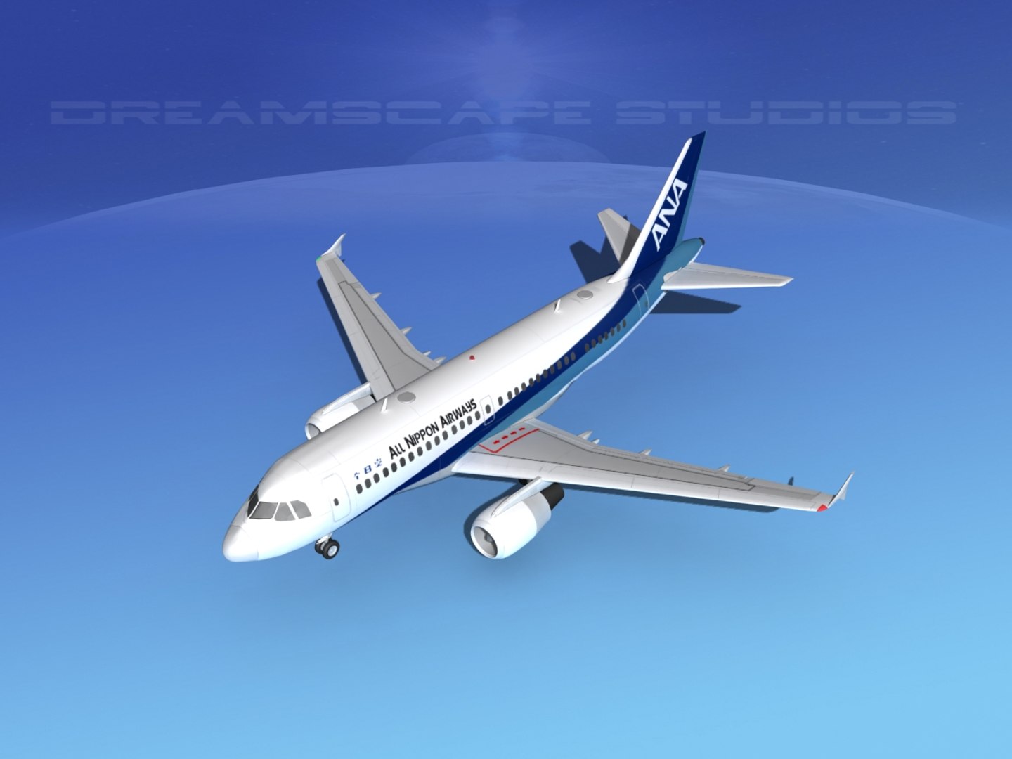 Scale Airbus A319 Airliner 3d Model