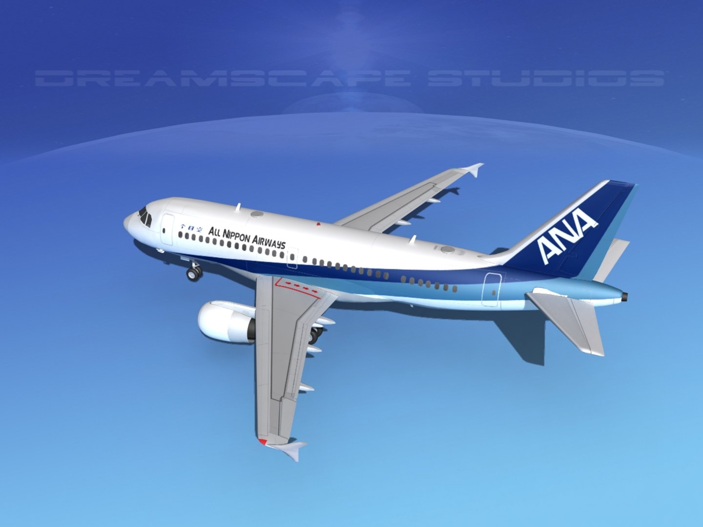 Scale Airbus A319 Airliner 3d Model