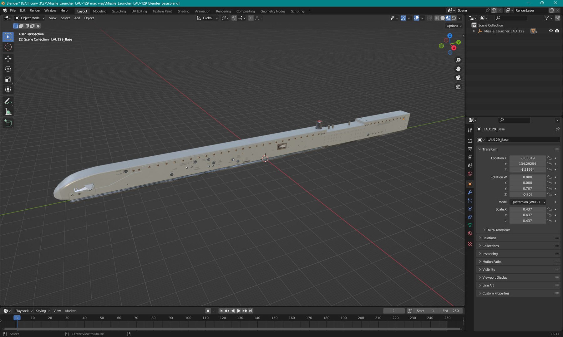 3D Missile Launcher LAU-129 Model - TurboSquid 2295504