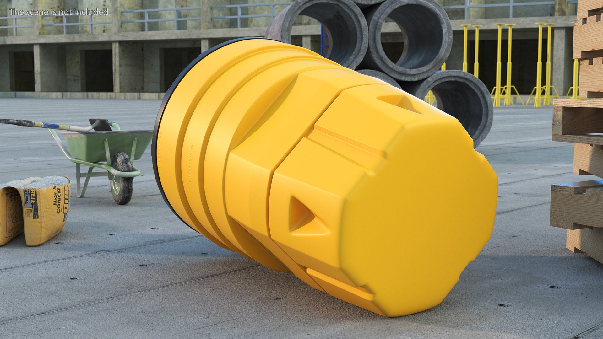 3D Model Yellow Opened Sand Barrel With Lid - TurboSquid 2220848
