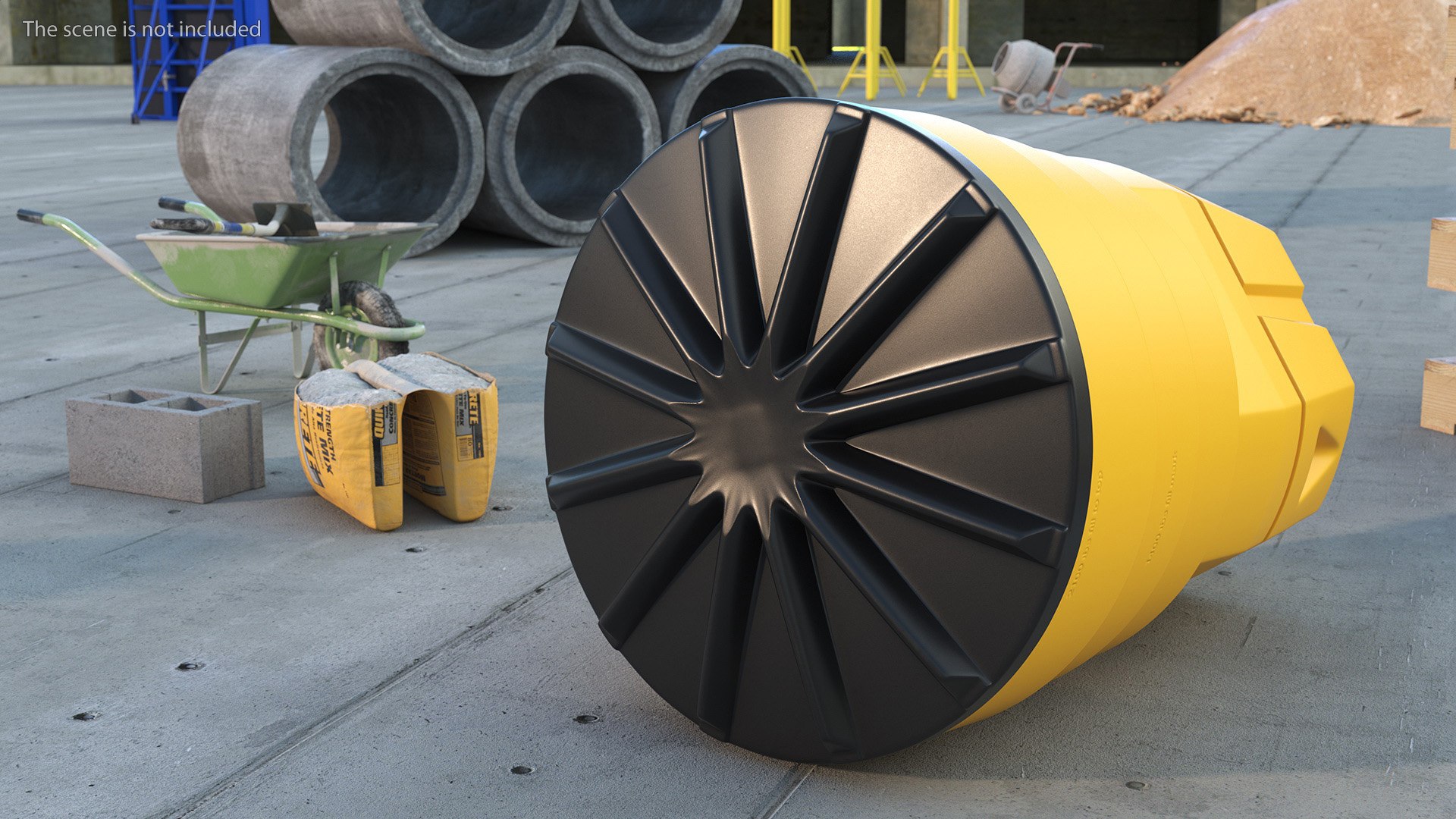 3D Model Yellow Opened Sand Barrel With Lid - TurboSquid 2220848