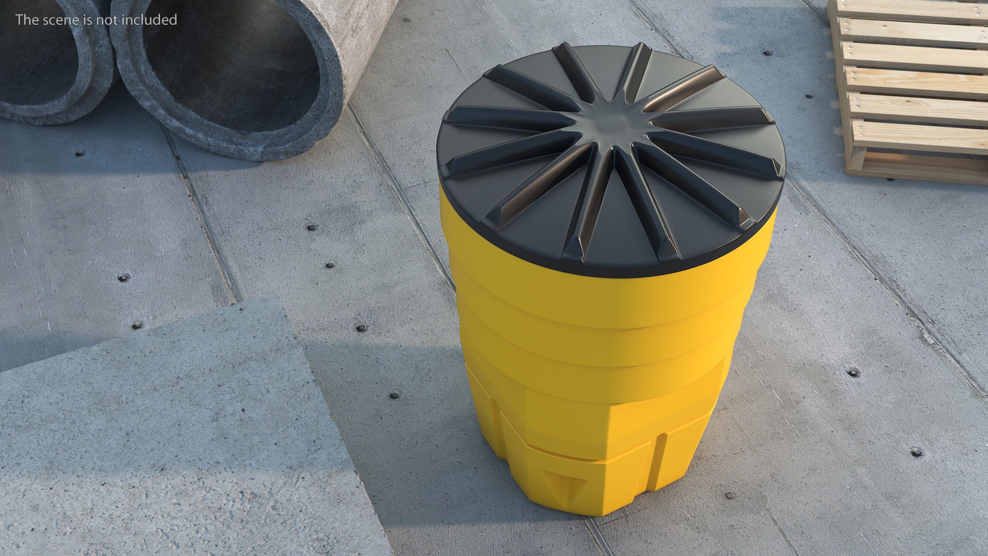 3D Model Yellow Opened Sand Barrel With Lid - TurboSquid 2220848