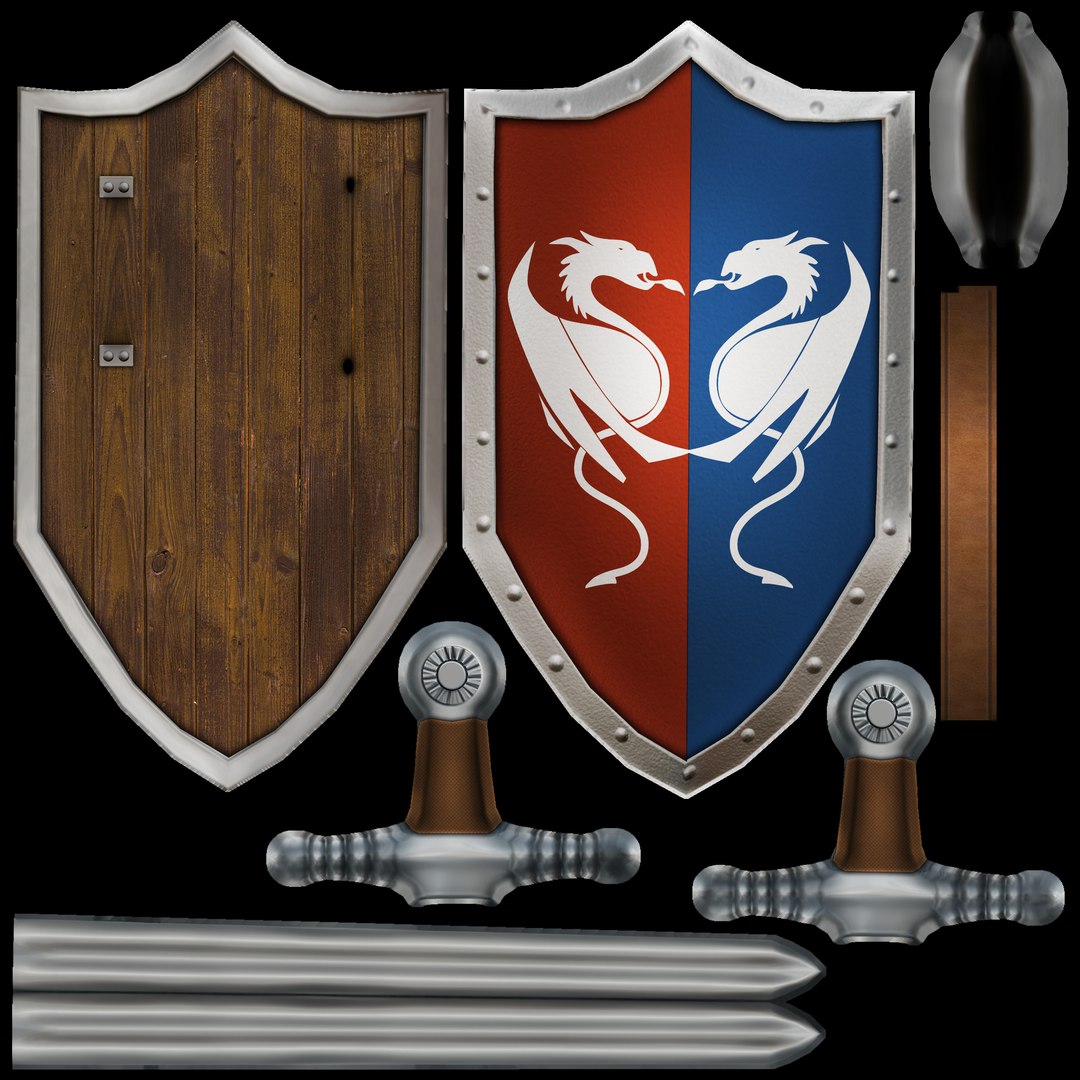 3D Knight Character Shield Sword - TurboSquid 1492444