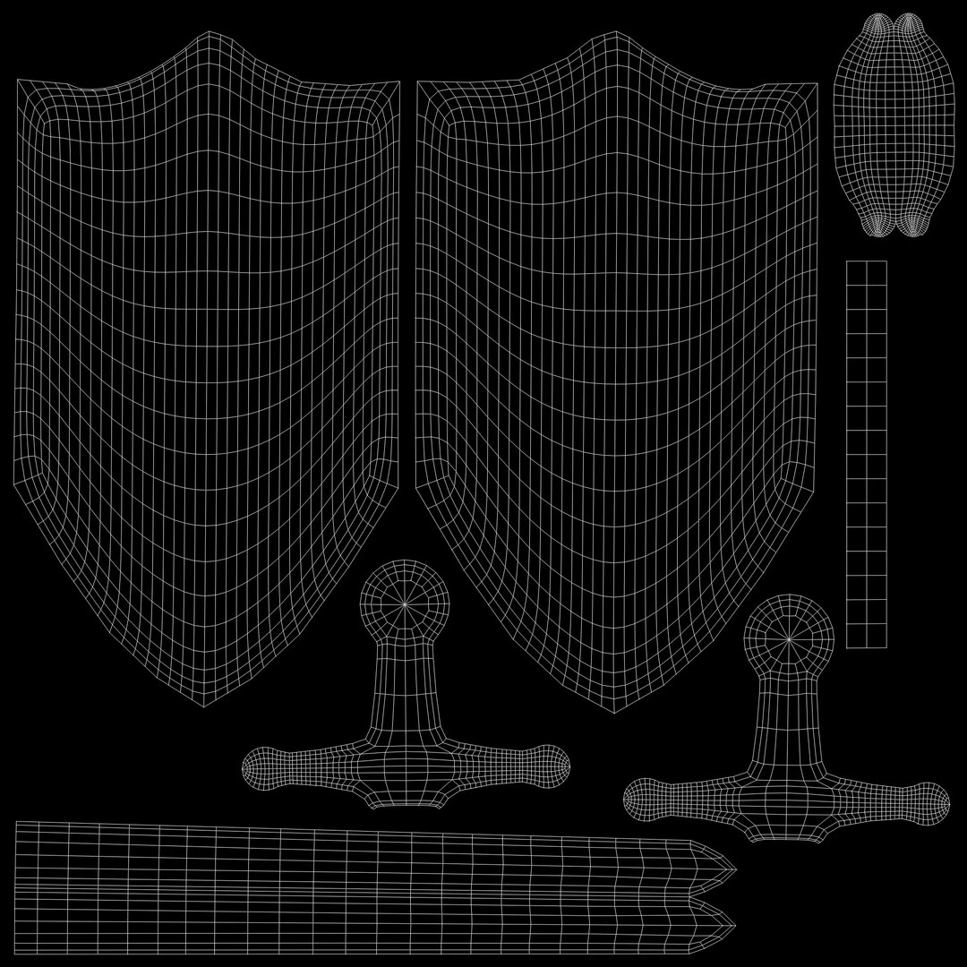3D Knight Character Shield Sword - TurboSquid 1492444
