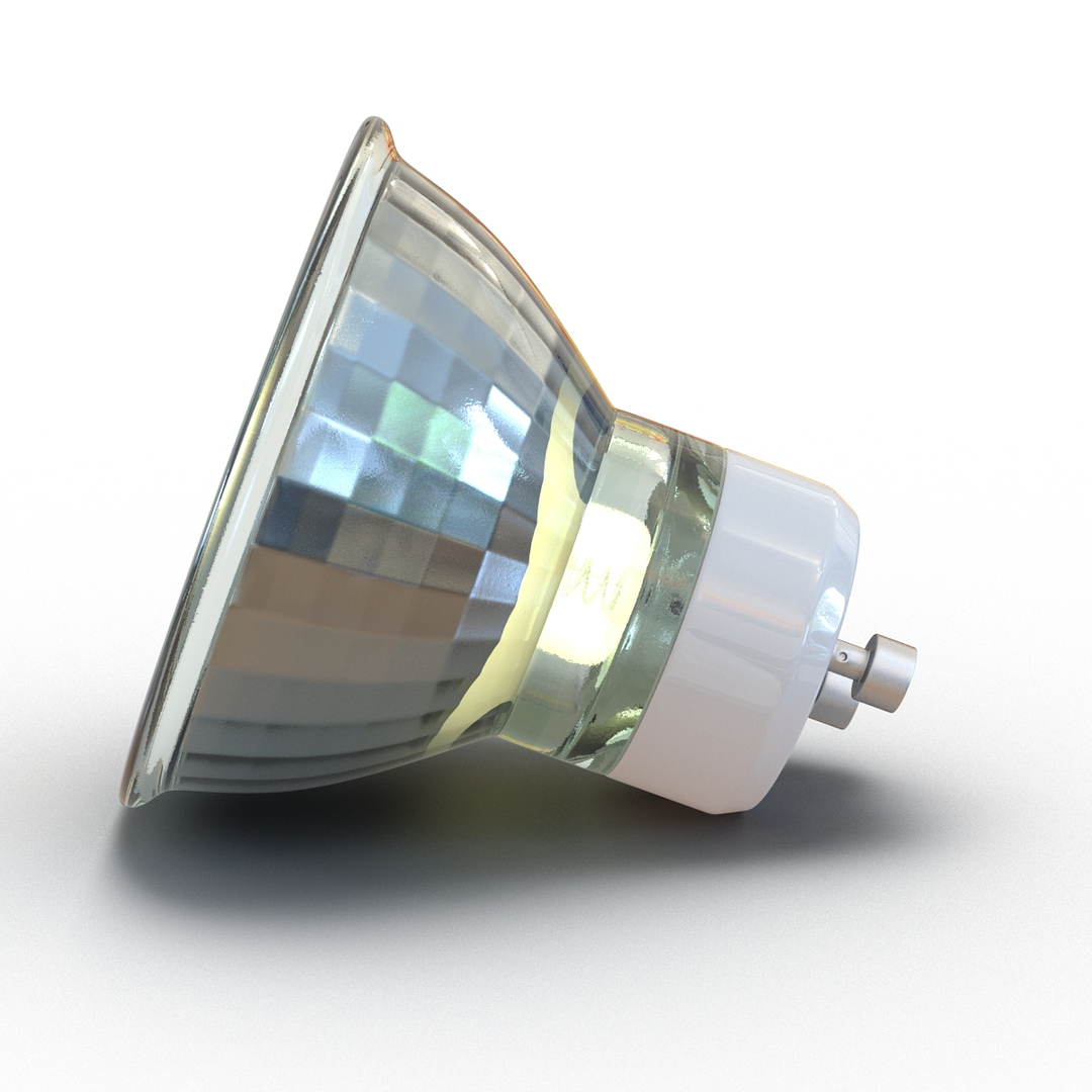 3d model spot light bulb glowing