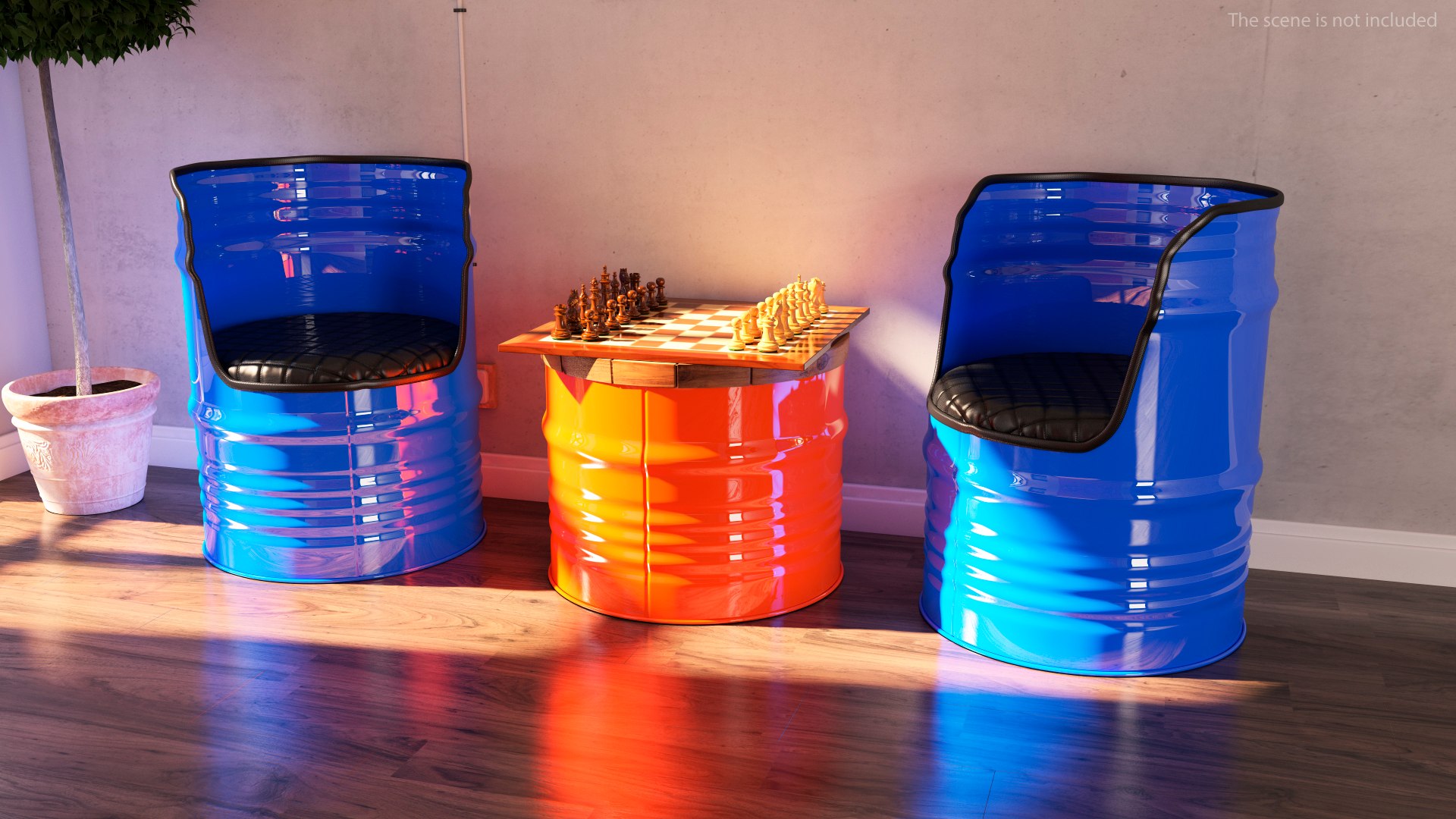 Oil Drum Barrel Upcycled Chair 3D Model - TurboSquid 1778889