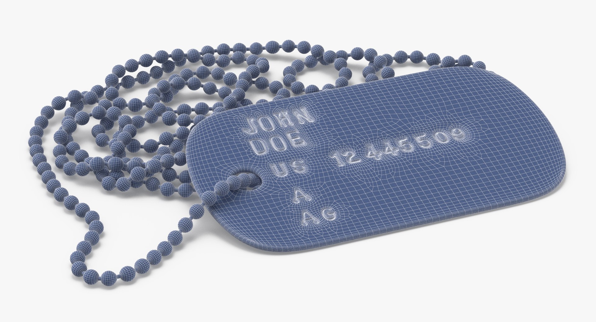 3D model dog tag chain john | 1142239 | TurboSquid