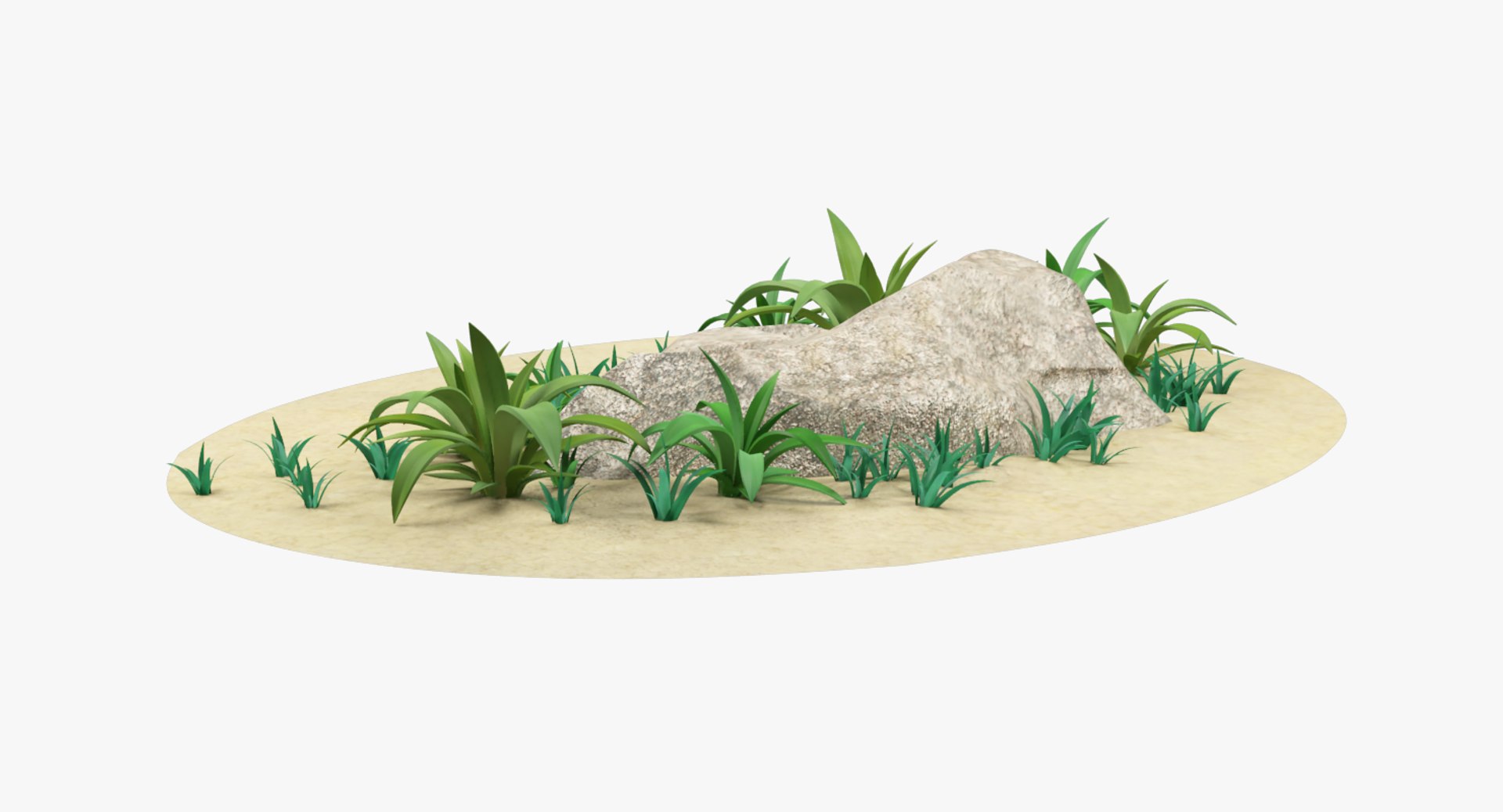 Cartoon Grass Stone Ground 3D - TurboSquid 1268217