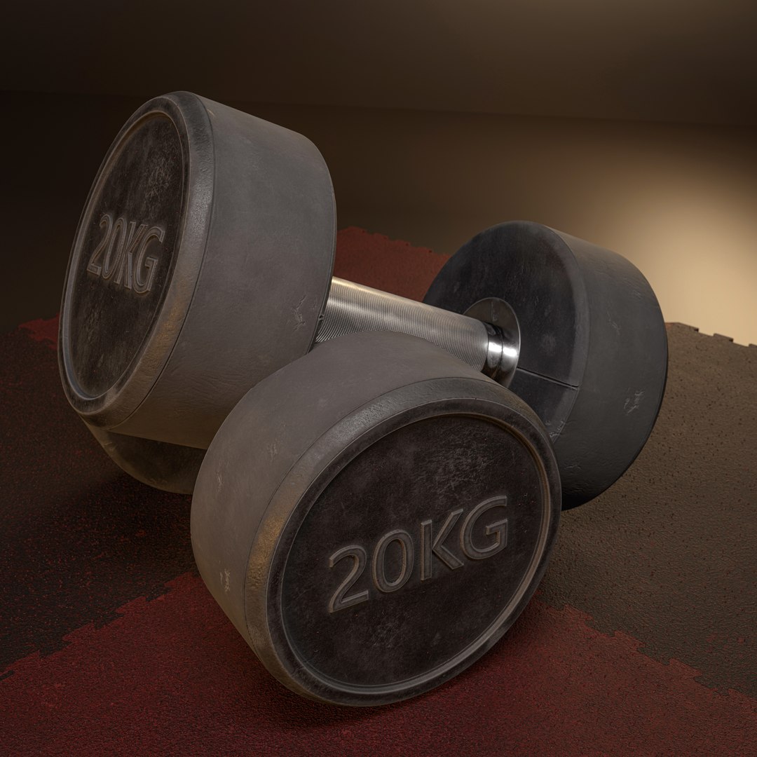 3D Model Old Used Gym Dumbbell 3D Model 20kg - TurboSquid 2242603