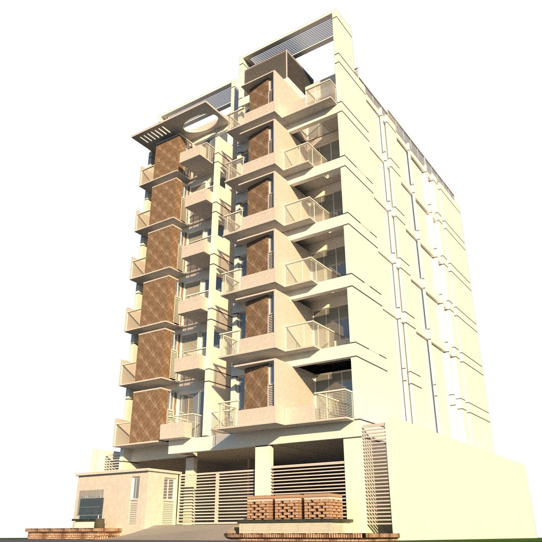 Residential Building 3D Model - TurboSquid 1545981