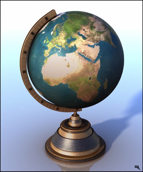 3d globe decor model