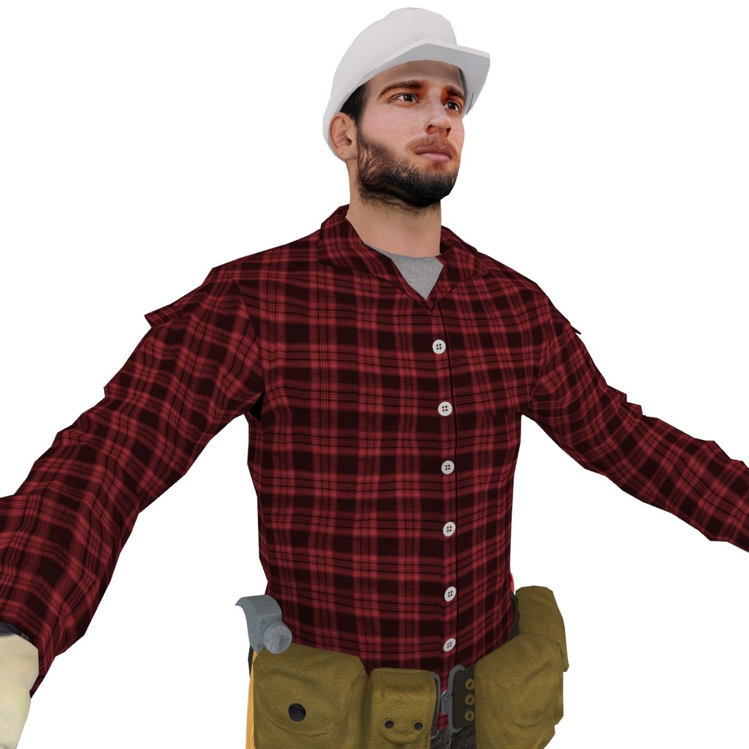 handyman worker man 3d model