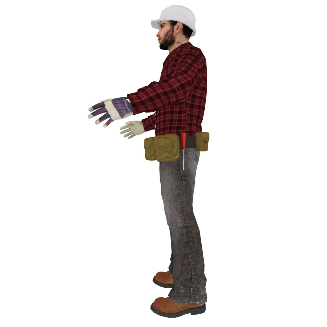 handyman worker man 3d model