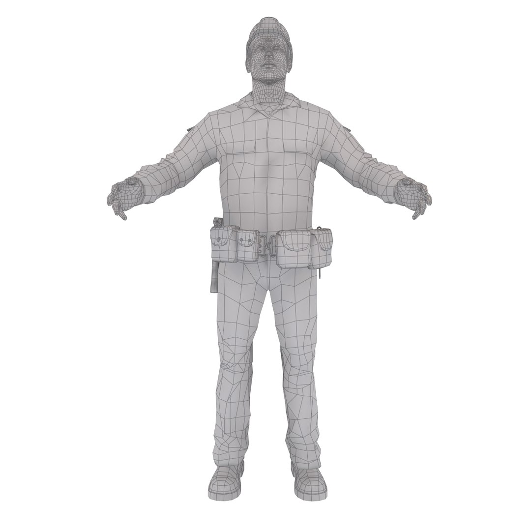 handyman worker man 3d model