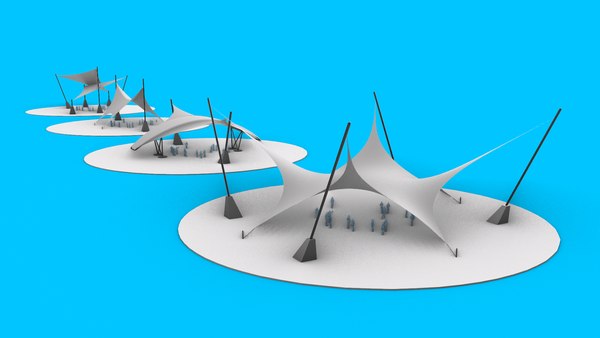 modelo 3d Colección de estructuras tensadas - TurboSquid 2066694