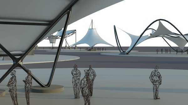modelo 3d Colección de estructuras tensadas - TurboSquid 2066694