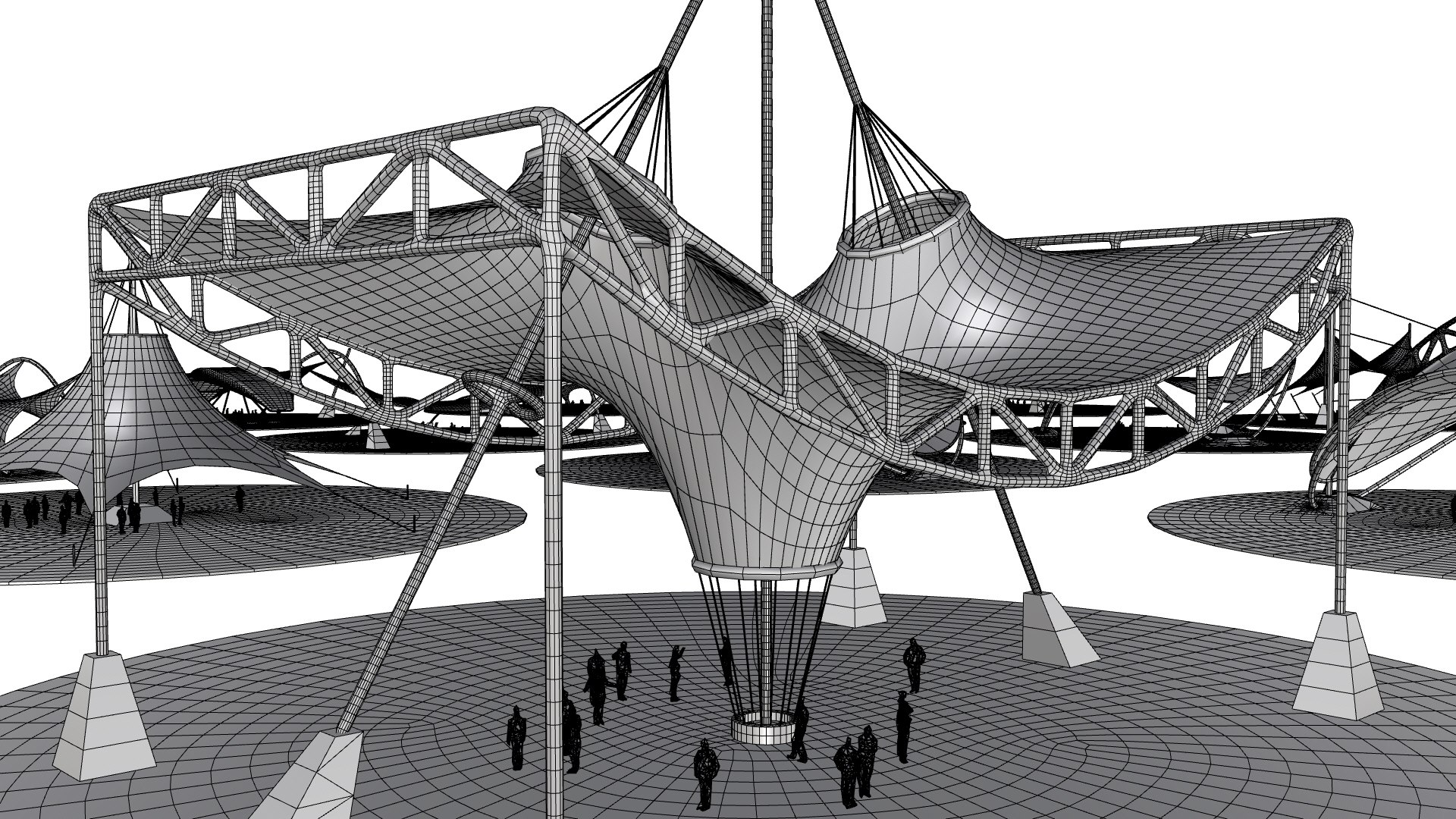 3d Tensile Structures Collection Model Turbosquid 2066694