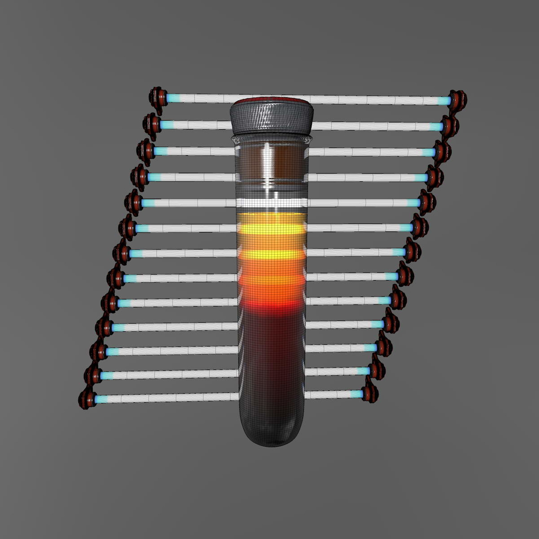 Caps Vial Scene 3d Model