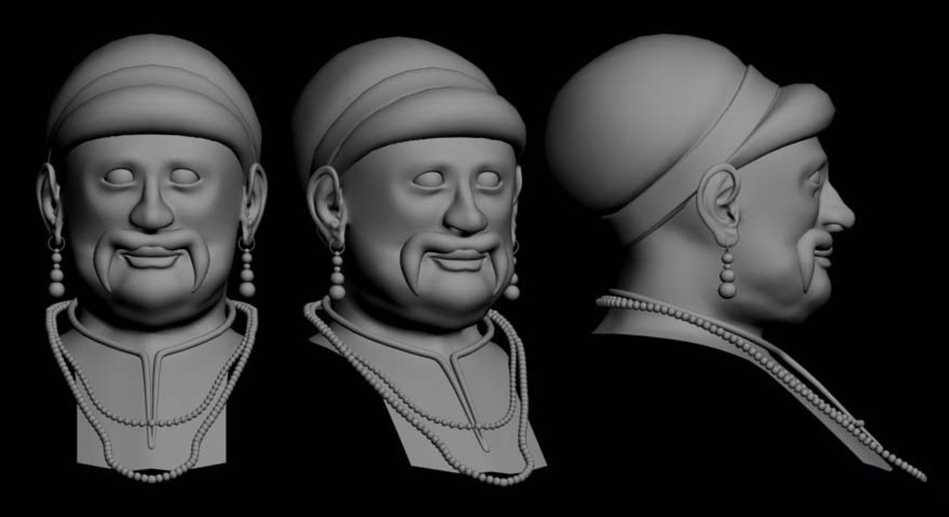 Free 3D Cartoon King Akbar Model - TurboSquid 1562635