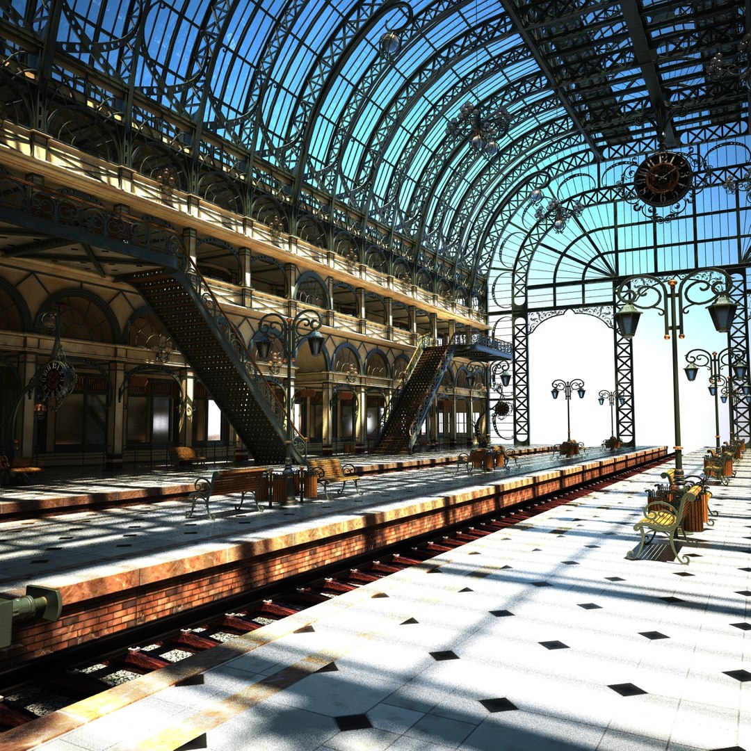 Train station 3D - TurboSquid 1642176