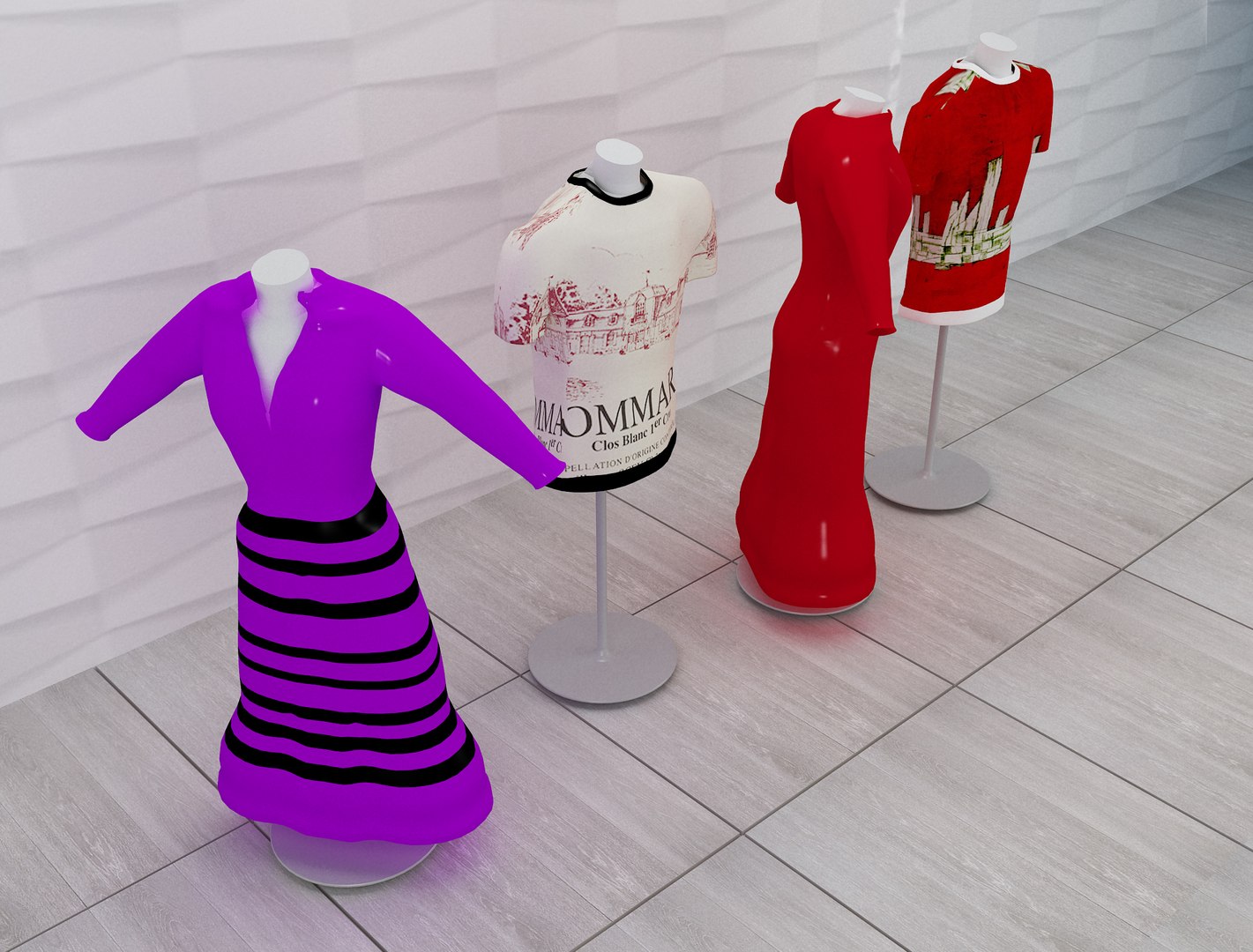 Dress T-shirt Cloth Wear F7 3D Model - TurboSquid 1927235