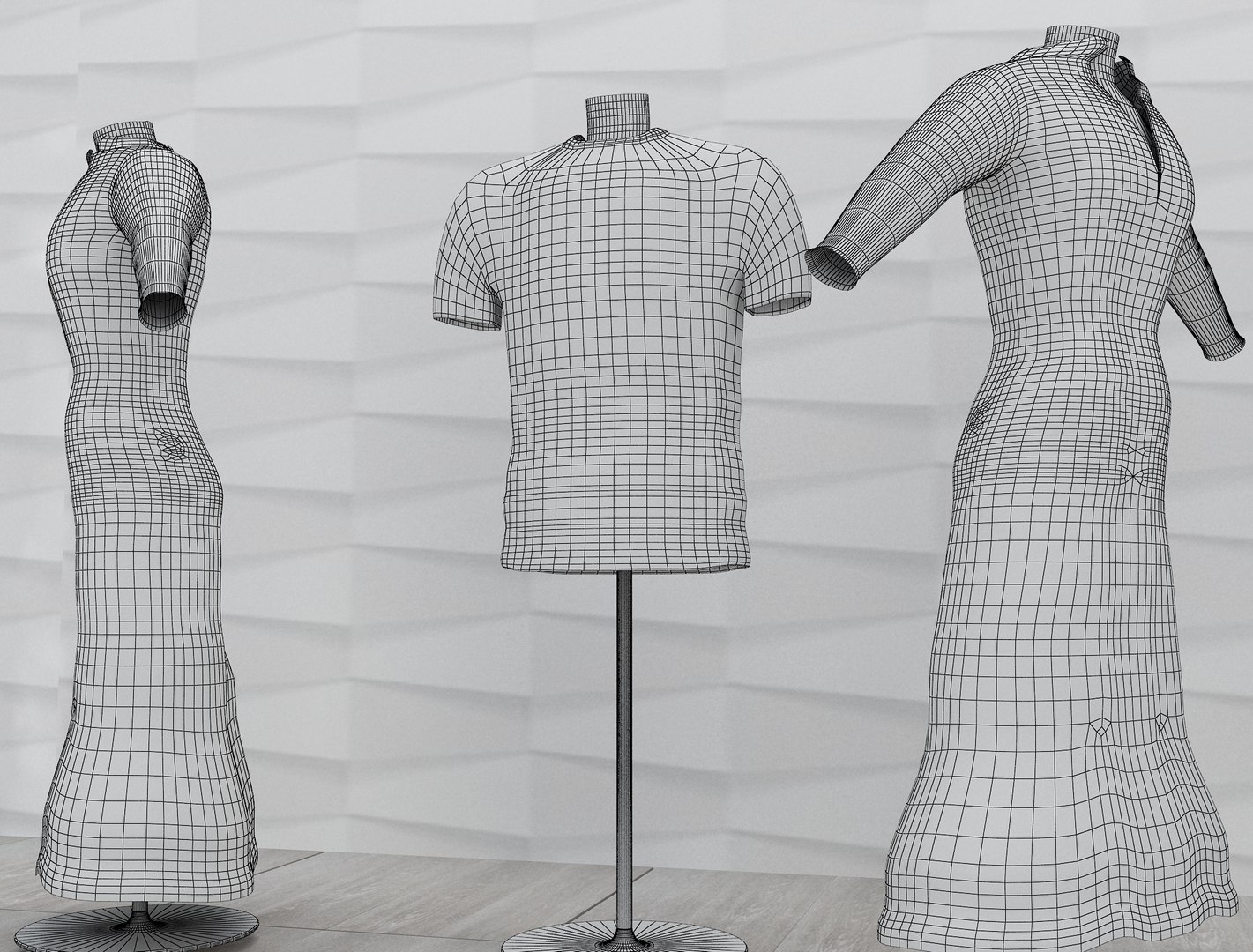 Dress T-shirt Cloth Wear F7 3D Model - TurboSquid 1927235